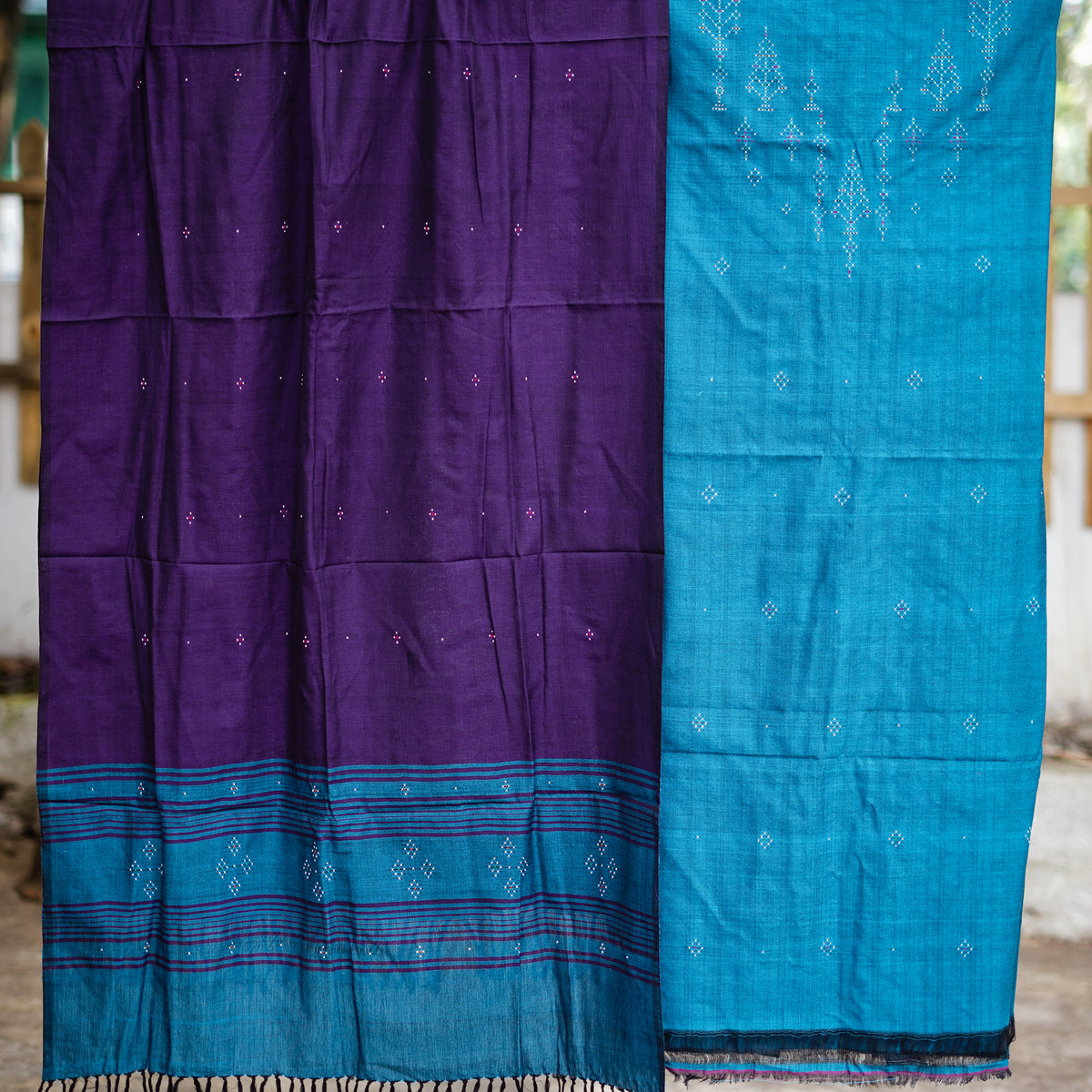 Chelsea Blue Tangaliya Cotton Suit Set – EthnicElement
