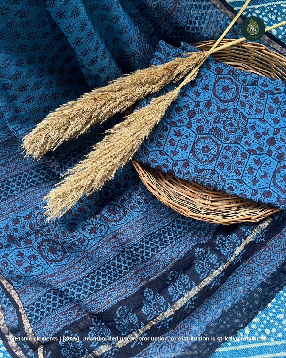 Bagh Print Kota Cotton 3-Piece Suit Set - Indibagh – EthnicElement