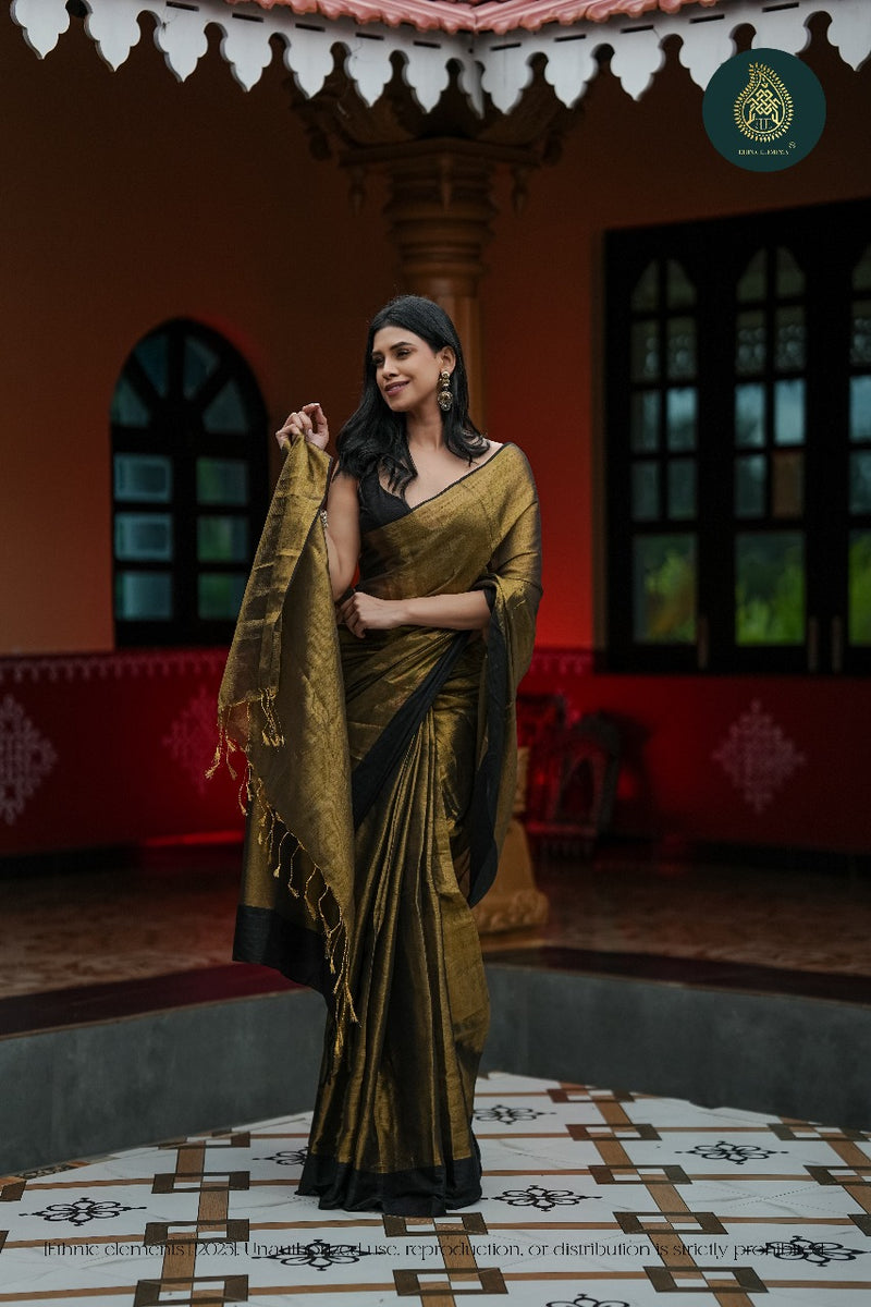 Mul Cotton Saree With Tissue - AURIC ESSENCE – EthnicElement